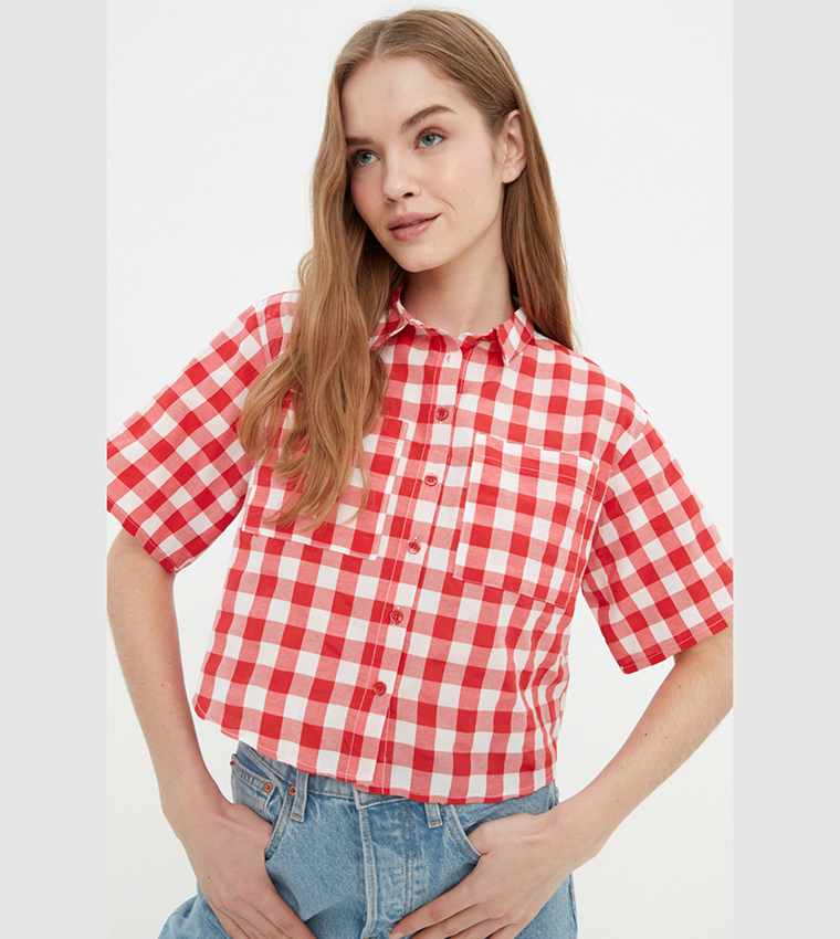 Buy Trendyol Plaid Check Shirt In Red | 6thStreet Qatar