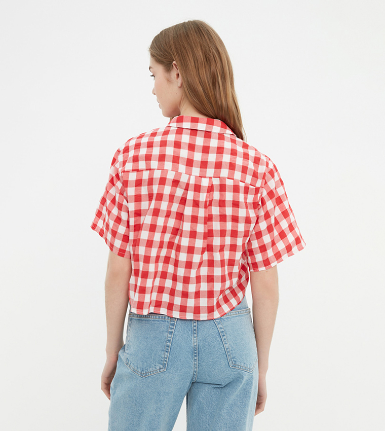 Buy Trendyol Plaid Check Shirt In Red | 6thStreet Qatar