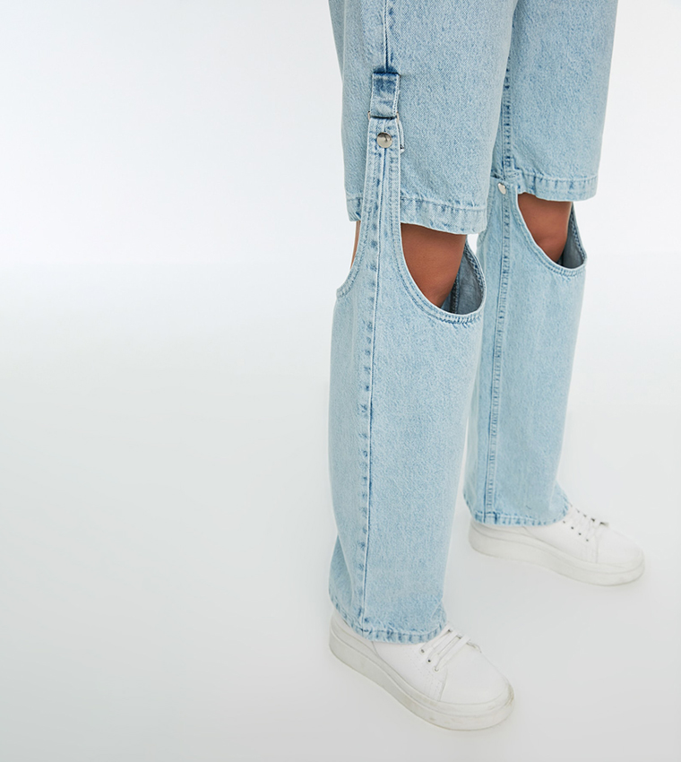 Buy Trendyol High Waist 90'S Wide Leg Jeans In Blue | 6thStreet Kuwait