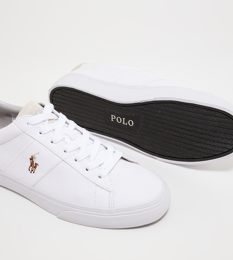 Buy Ralph Lauren SAYER Logo Embroidered Sneakers In White | 6thStreet UAE