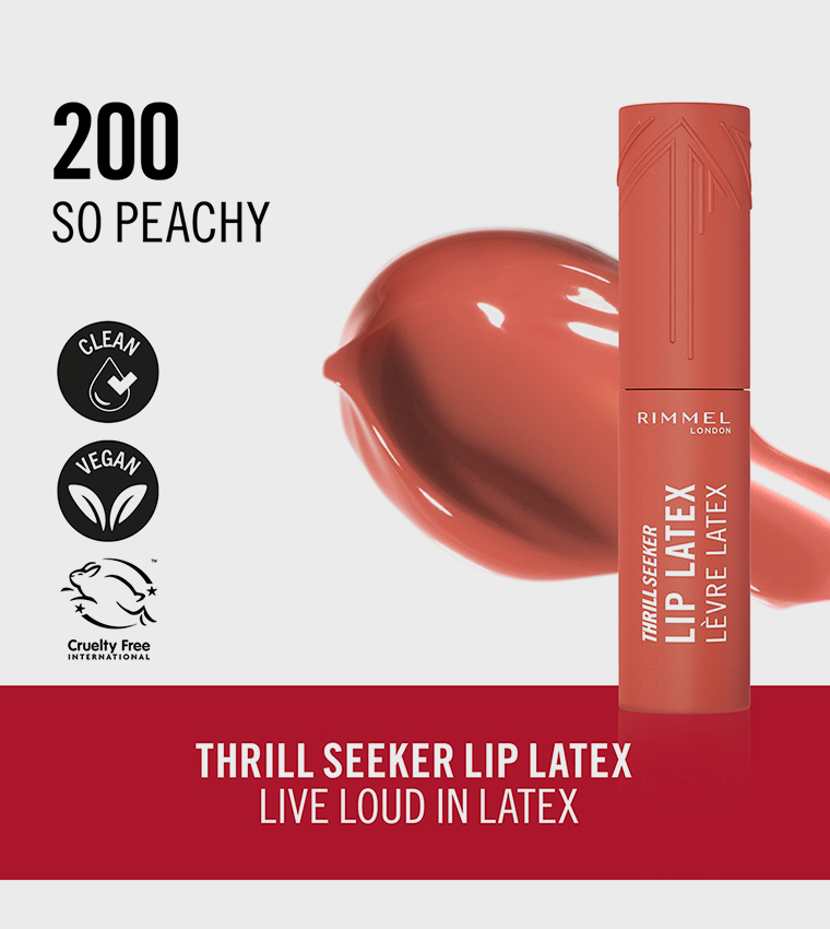 Buy Rimmel Thrill Seeker Lip Latex 200 So Peachy, 6ml In Peach ...