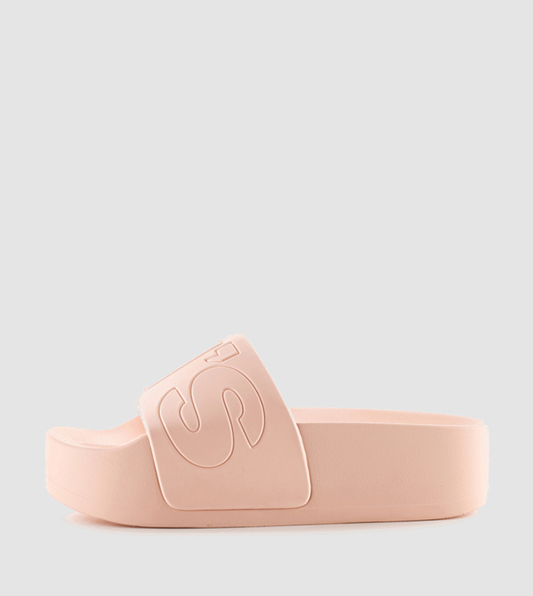 Buy Levi's Solid Slides In Pink | 6thStreet Qatar
