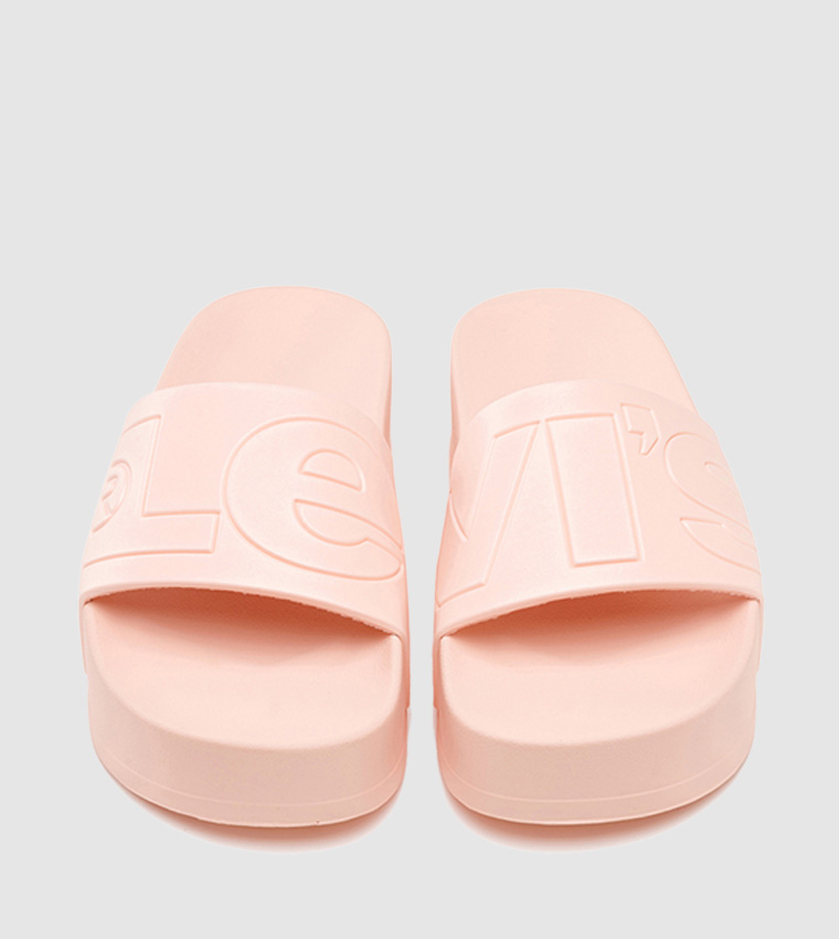 Buy Levi's Solid Slides In Pink | 6thStreet Qatar