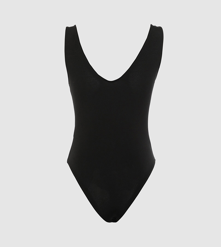 Buy Trendyol Knitted Ramp Body Suit In Black | 6thStreet Qatar