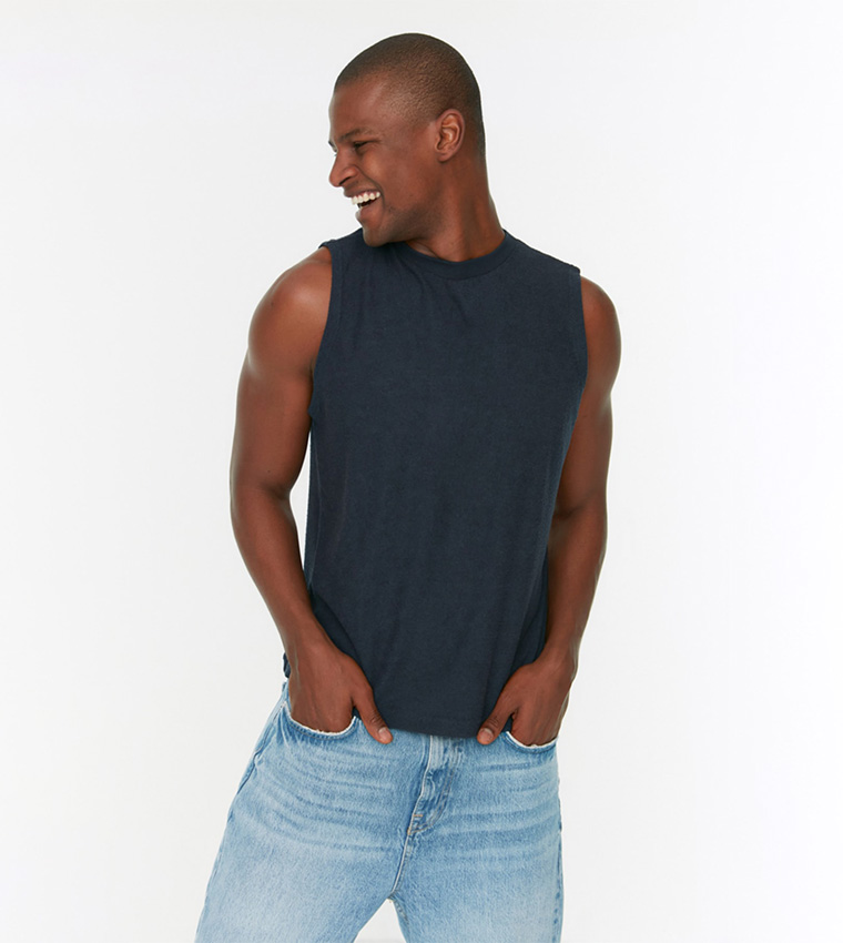 Buy Trendyol Basic Solid Tank In Black | 6thStreet Qatar