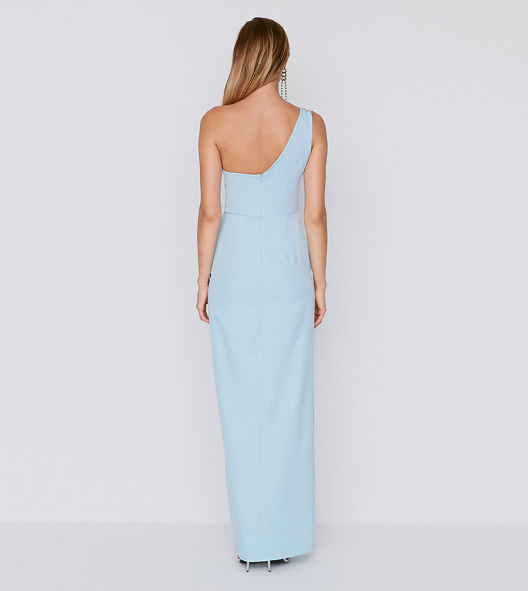 Buy Trendyol Strapless Wrap Slit Evening & Graduation Maxi Dress In ...