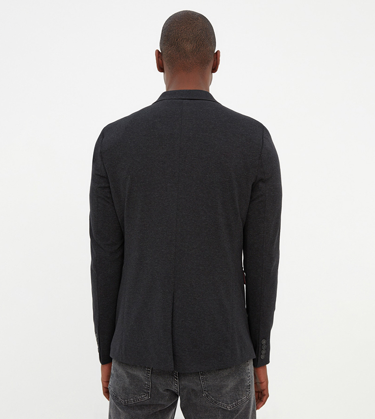 Buy Trendyol Classic Textured Jacket In Black | 6thStreet UAE