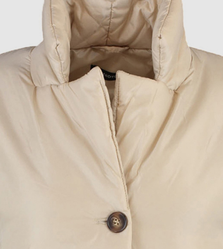 Buy Trendyol Quilted Casual Puffer Jacket In Beige | 6thStreet Bahrain