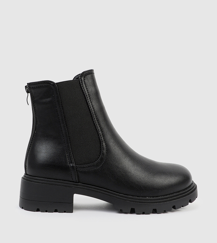 Buy Ardene Zip Back Chelsea Boots In Black | 6thStreet UAE