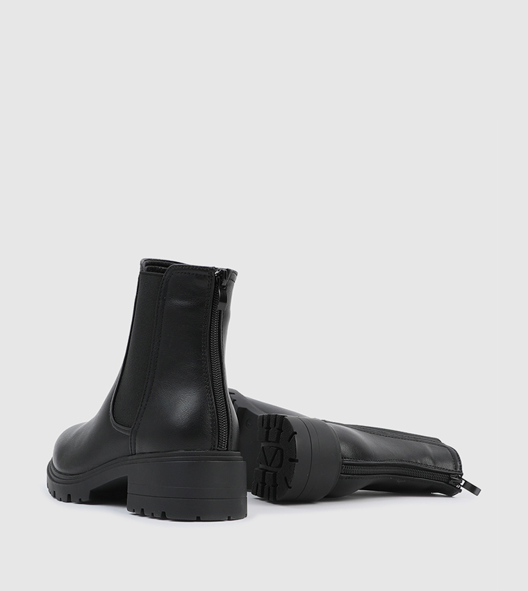 Buy Ardene Zip Back Chelsea Boots In Black | 6thStreet UAE