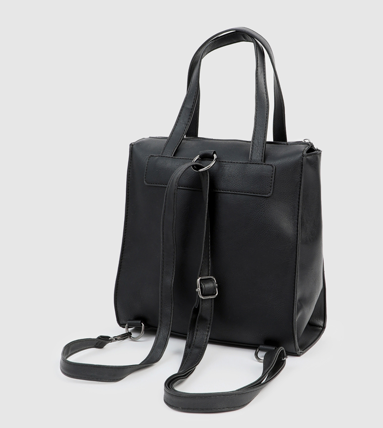 Buy Ardene Faux Leather Convertible Backpack In Black | 6thStreet UAE