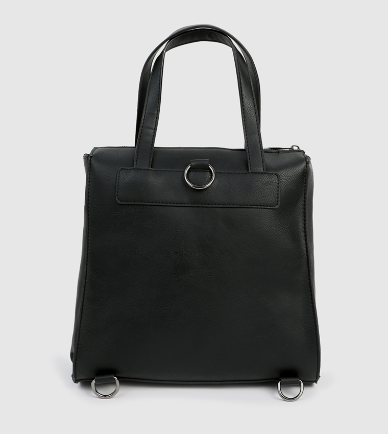 Buy Ardene Faux Leather Convertible Backpack In Black | 6thStreet UAE
