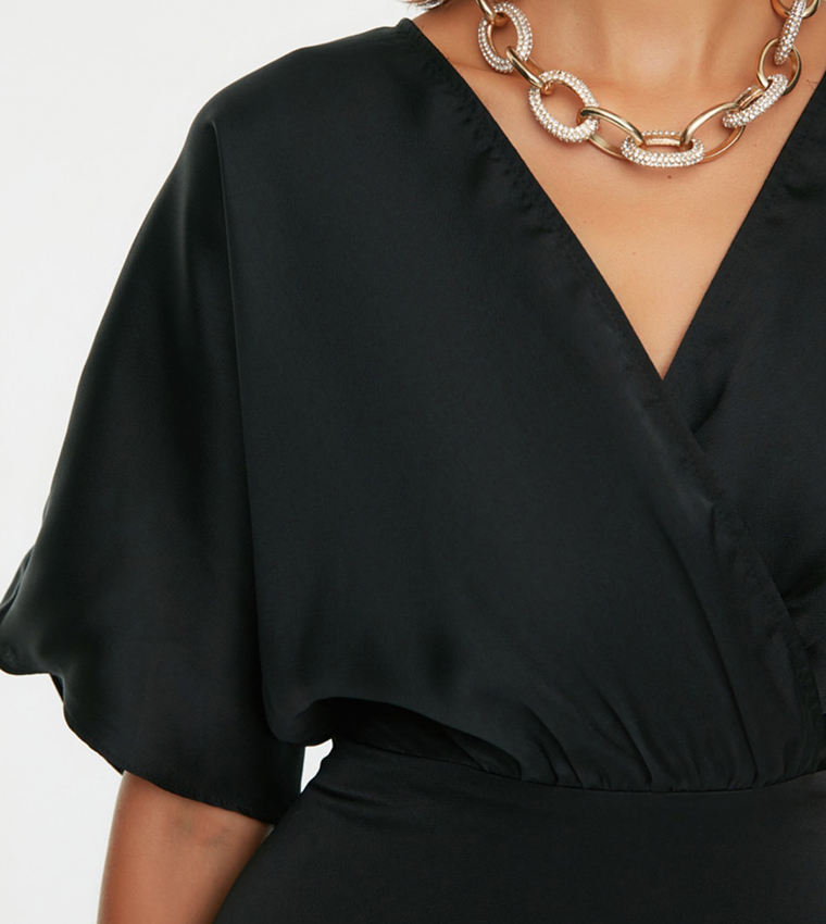 Buy Trendyol Double Breasted Collar Evening Dress & Graduation Dress In ...