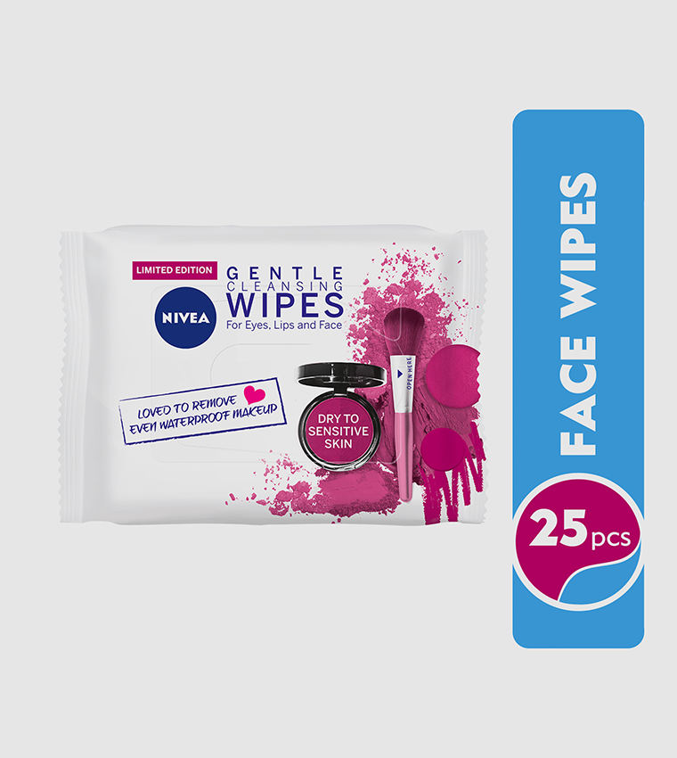 Buy Nivea 3 In 1 Gentle Cleansing Face Wipes, Dry & Sensitive Skin, 25 ...