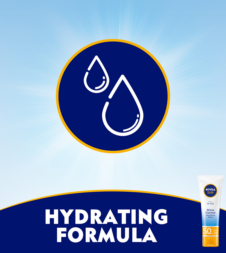 Buy Nivea SUN UV Face Shine Control Face Cream, SPF 50, Tube 50ml In ...