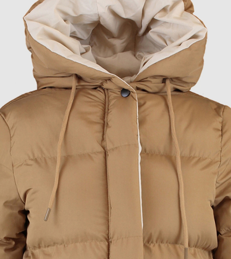 Buy Trendyol Quilted Casual Puffer Jacket In Brown | 6thStreet UAE