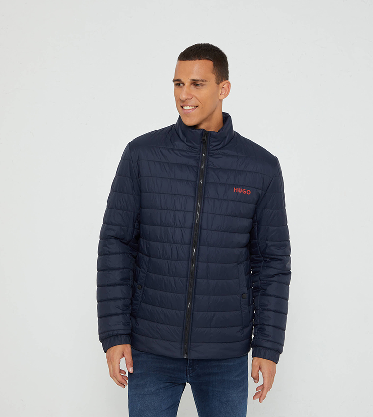 Buy HUGO BENTI Logo Printed Puffer Jacket In Blue | 6thStreet Bahrain