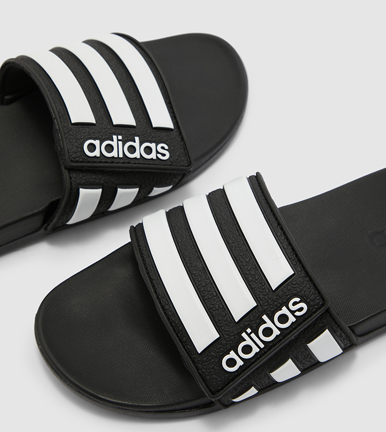 Buy Adidas Adilette Comfort Adjustable Slides Black In Black ...