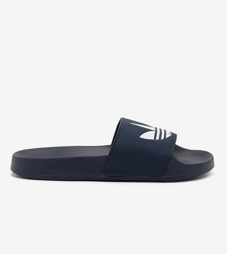 Buy Adidas Logo Pattern Slides In Blue | 6thstreet Qatar