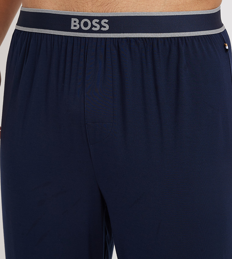 Buy Boss Logo Waistband Pajama Pants In Blue | 6thStreet Qatar