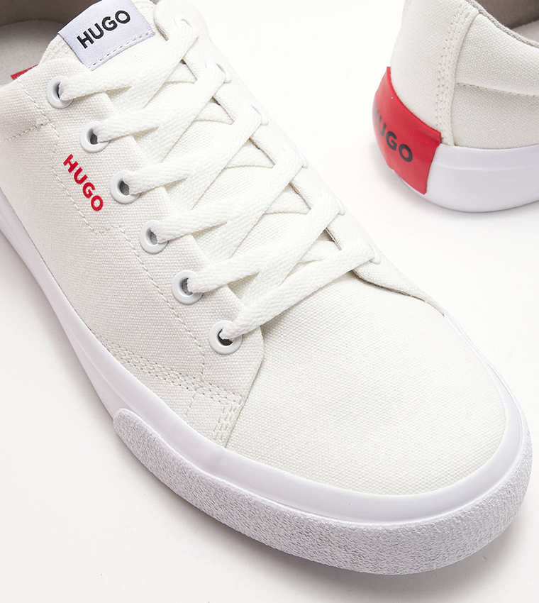 Buy HUGO Logo Detail Lace Up Sneakers In White | 6thStreet UAE