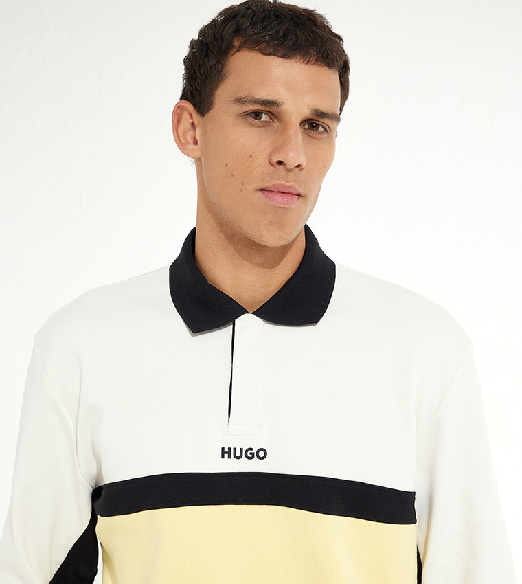 Buy HUGO Color Block Long Sleeves Polo T Shirt In Multiple Colors ...