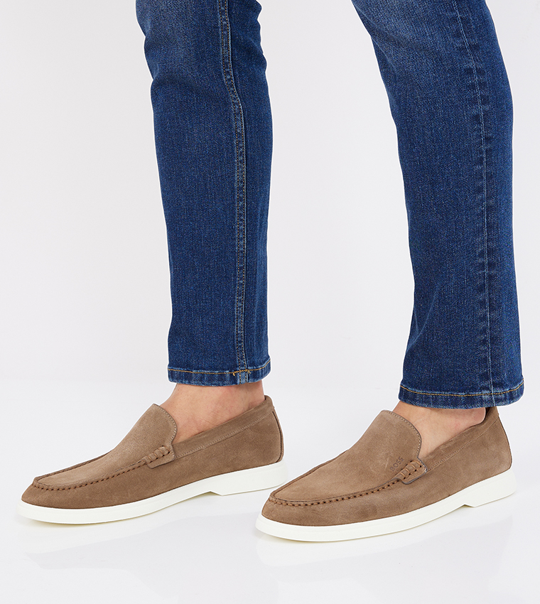 Buy BOSS Sienne Slip On Loafers In Beige | 6thStreet UAE