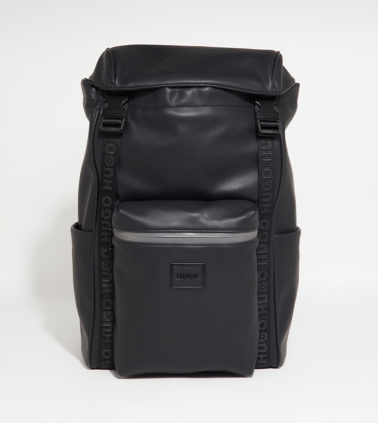 Buy HUGO Logo Detailed Backpack In Black | 6thStreet Qatar