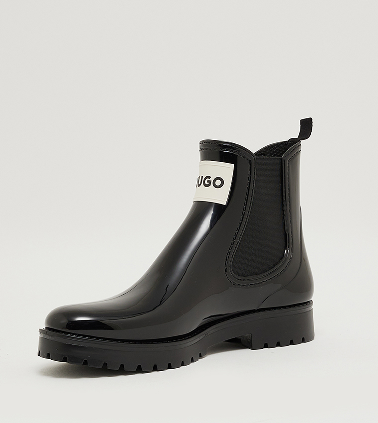 Buy HUGO Tabita Rain Logo Detail Chelsea Boots In Black | 6thStreet UAE