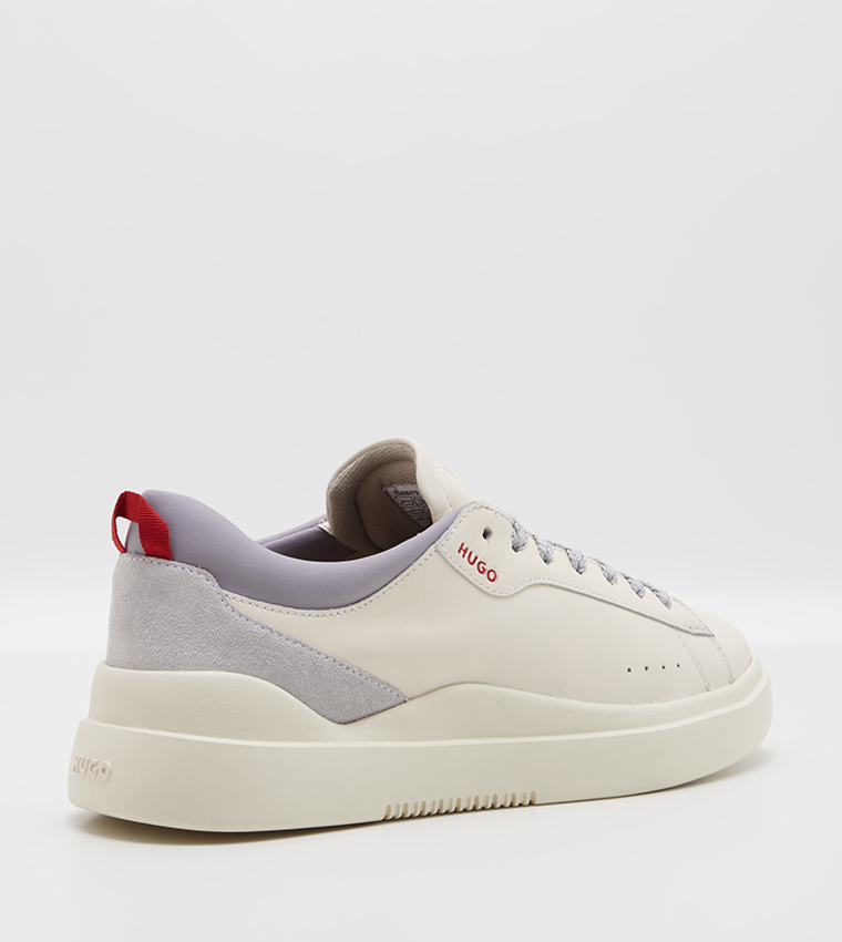 Buy HUGO Blake Tenn Logo Detail Lace Up Sneakers In White | 6thStreet UAE