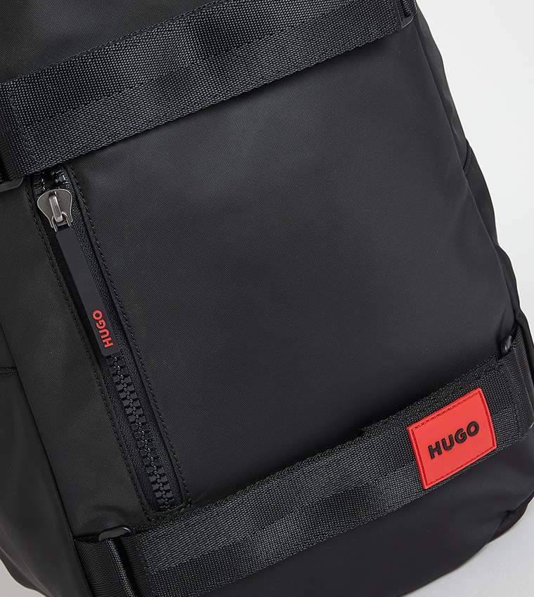Buy HUGO ETHON 2.0N Logo Detail Oval Backpack In Black | 6thStreet ...