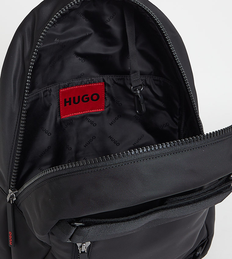 Buy HUGO ETHON 2.0N Logo Detail Oval Backpack In Black | 6thStreet ...
