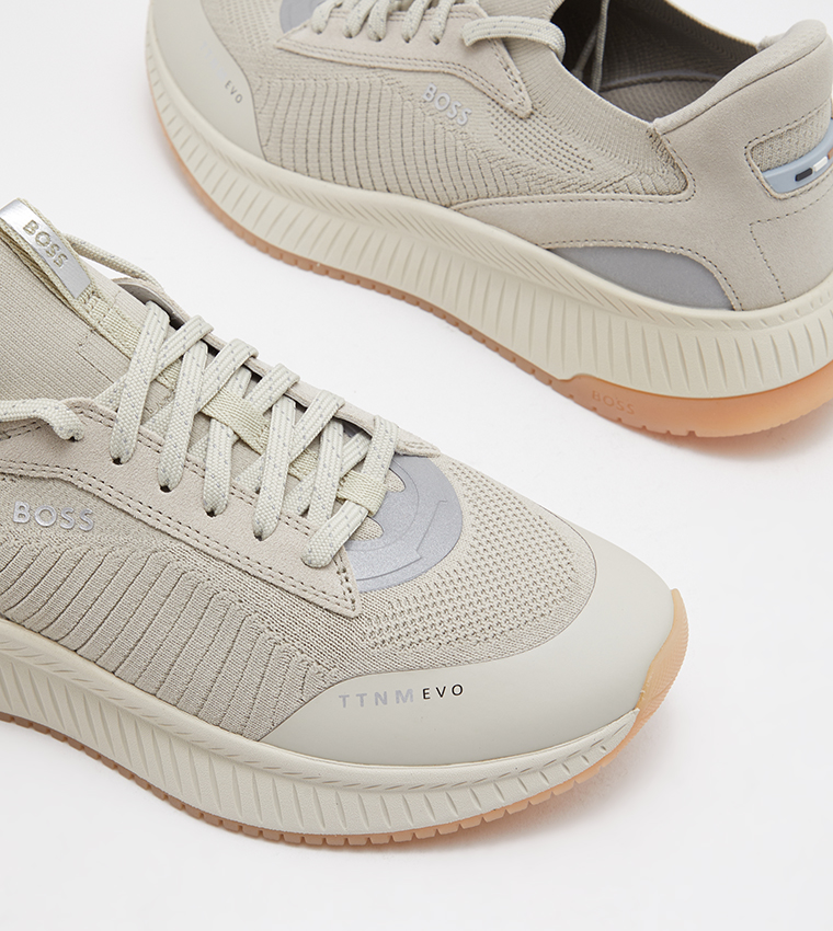 Buy BOSS Evo Slon Lace Up Running Shoes In Beige | 6thStreet Saudi Arabia