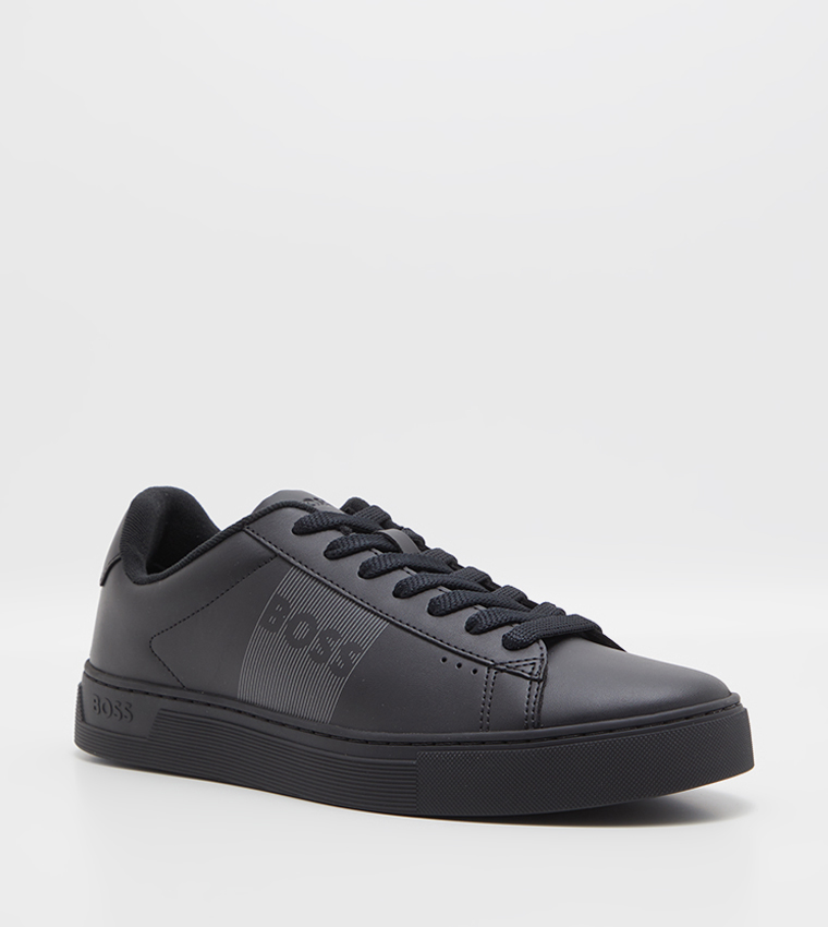 Buy BOSS Rhys Tenn Logo Detail Lace Up Sneakers In Black | 6thStreet UAE