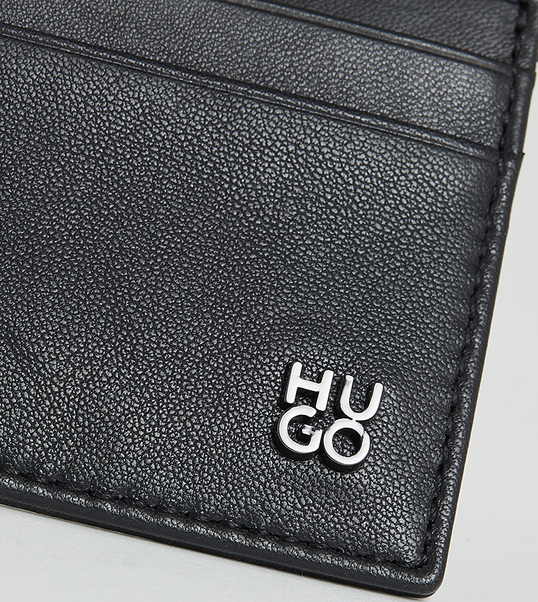 Buy HUGO Logo Detail Card Holder In Black | 6thStreet UAE