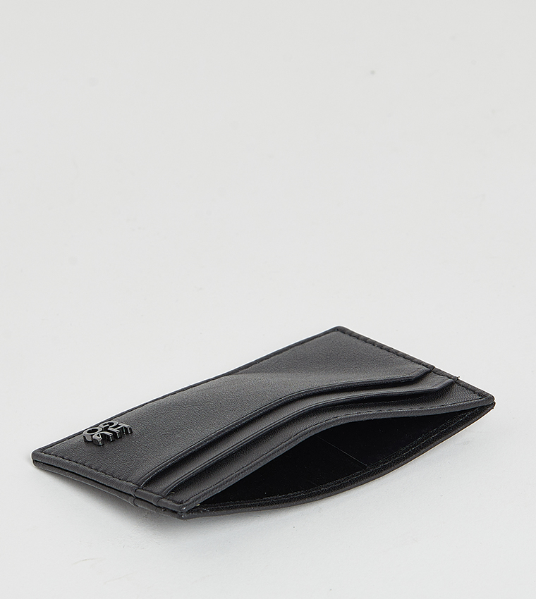 Buy HUGO Logo Detail Card Holder In Black | 6thStreet UAE