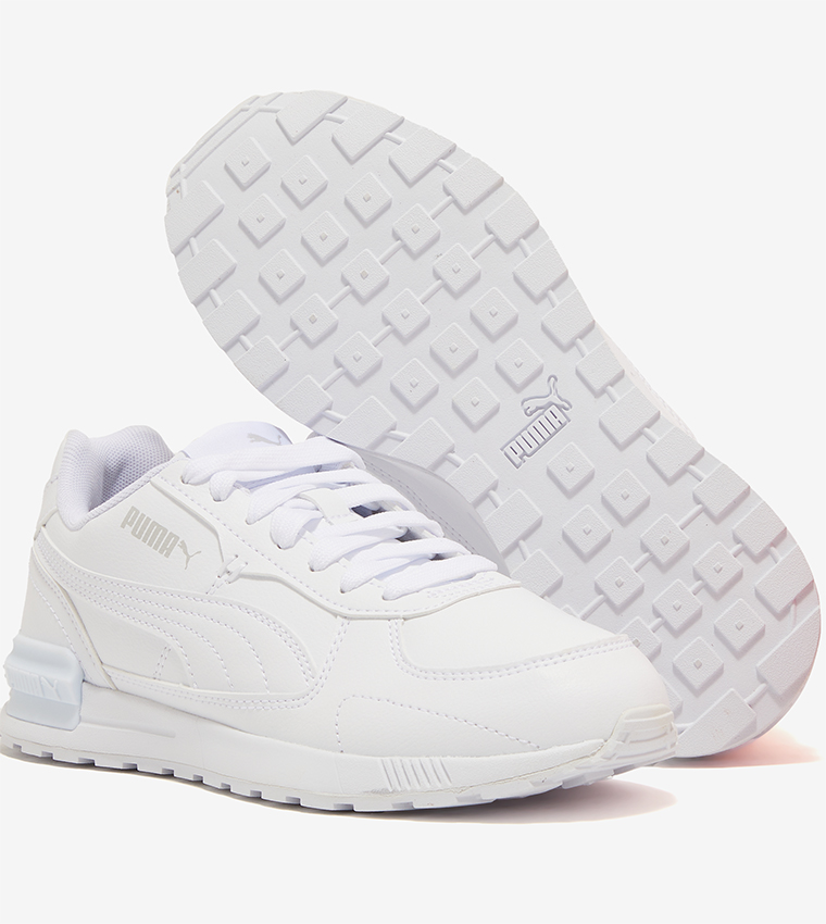 Buy Puma Graviton SL Jr Logo Printed Lace Up Sneakers In White ...