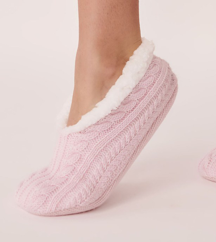 Buy La Vie En Rose Cable Knit Texture Slipper Socks In Pink | 6thStreet ...