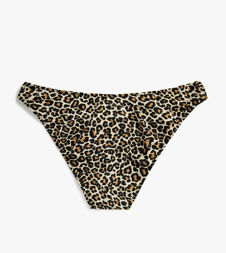Buy Koton Leopard Pattern Bikini Brief In Brown | 6thStreet Qatar
