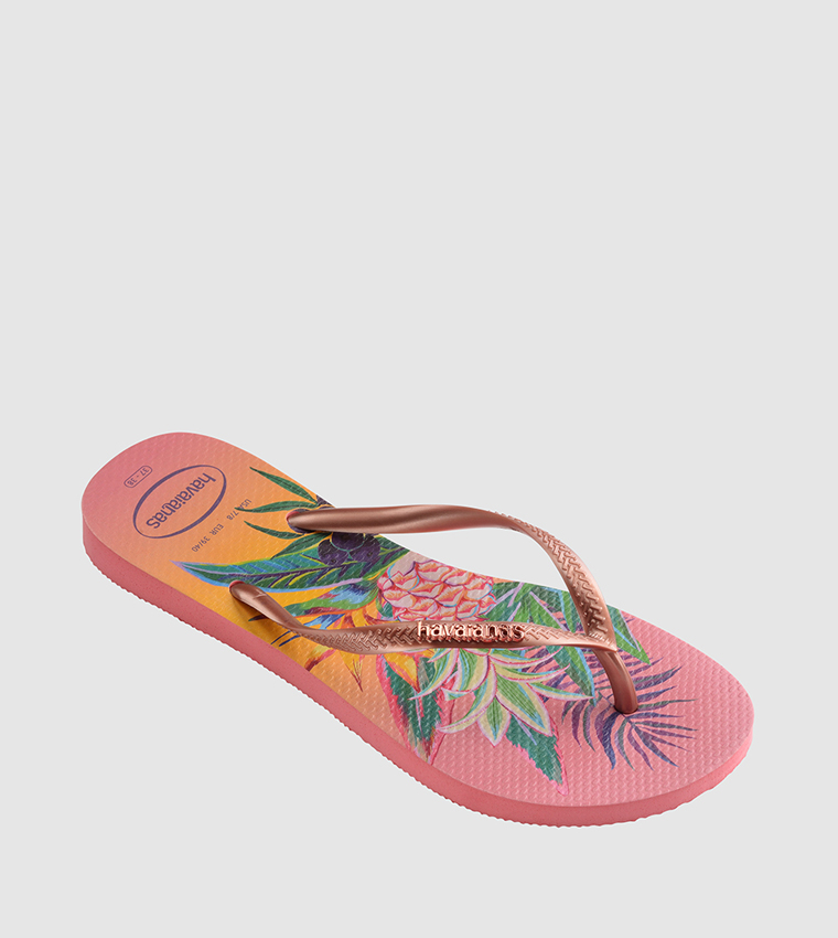 Buy Havaianas Slim Tropical Flip Flops In Pink | 6thStreet Saudi Arabia