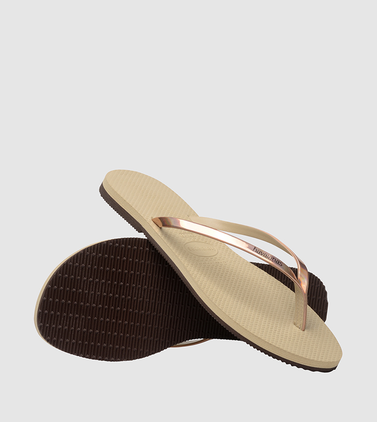 Buy Havaianas You Metallic Flip Flops In Gold | 6thStreet UAE