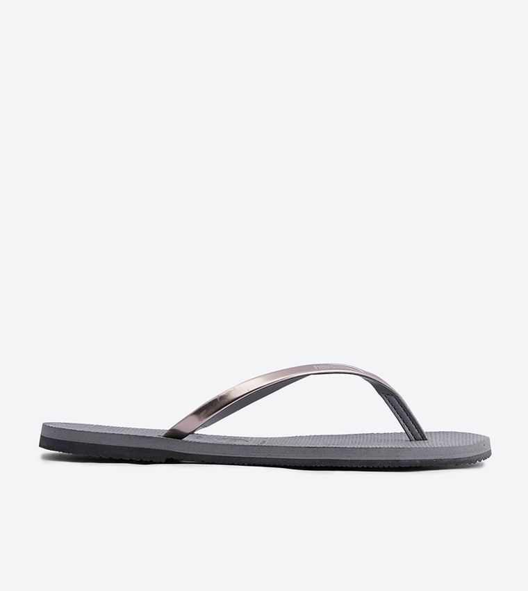 Buy Havaianas Open Toe You Metallic Flip Flops In Grey | 6thStreet UAE