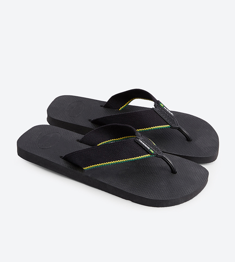 Buy Havaianas Urban Brazil Square Toe Flip Flops Black In Black ...