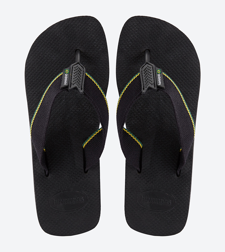 Buy Havaianas Urban Brazil Square Toe Flip Flops Black In Black ...