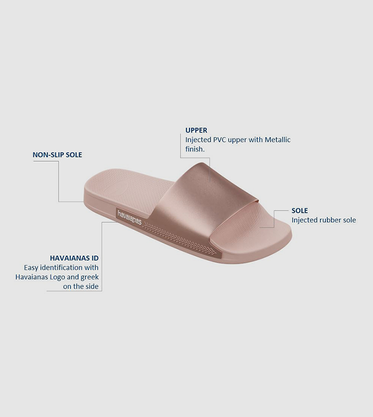 Buy Havaianas Classic Metallic Slides In Pink | 6thStreet Saudi Arabia