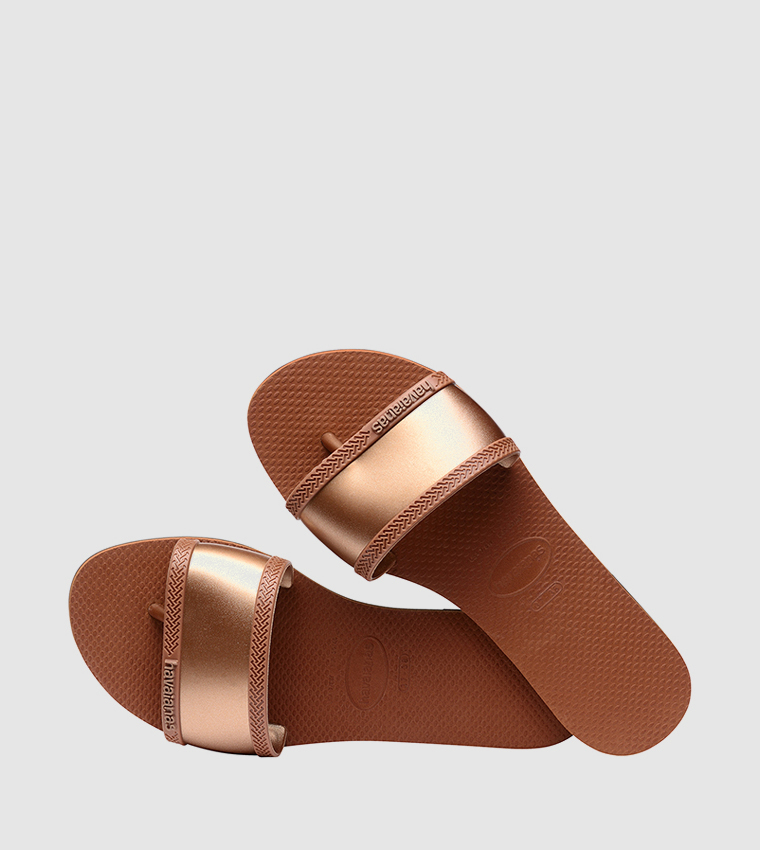 Buy Havaianas You Angra Open Toe Slides In Brown | 6thStreet UAE