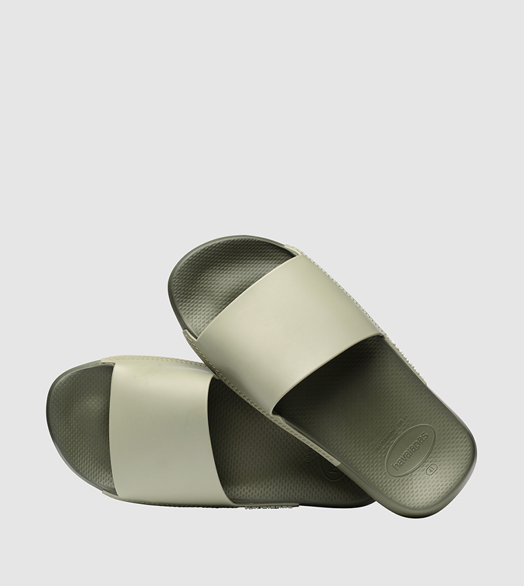 Buy Havaianas Classic Open Toe Slides In Green | 6thStreet UAE