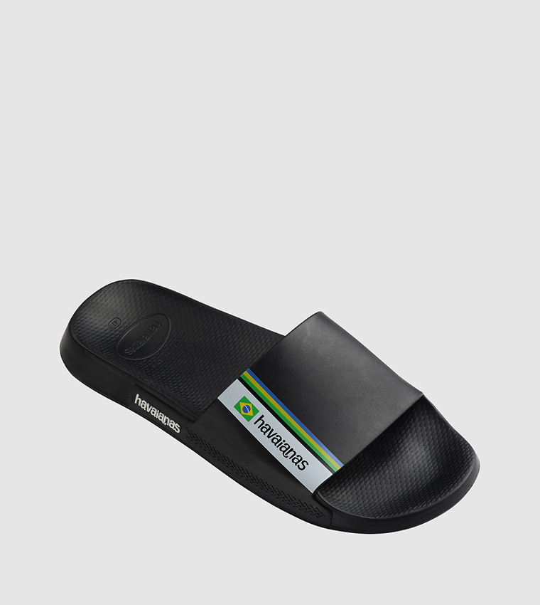 Buy Havaianas Brasil Open Toe Slides In Black | 6thStreet UAE
