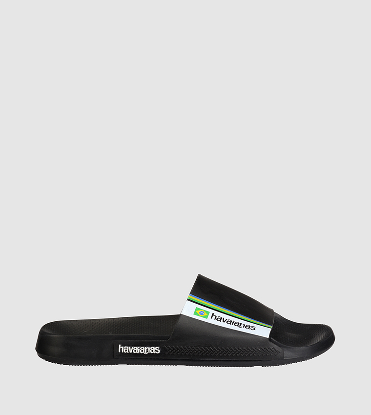 Buy Havaianas Brasil Open Toe Slides In Black | 6thStreet UAE