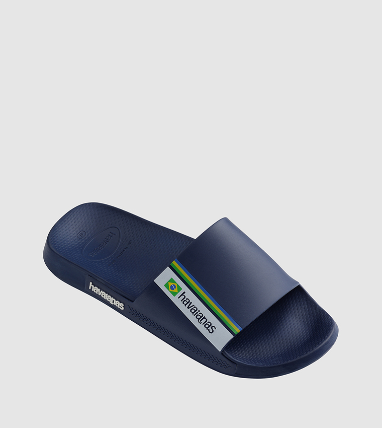 Buy Havaianas Brasil Open Toe Slides In Blue | 6thStreet UAE
